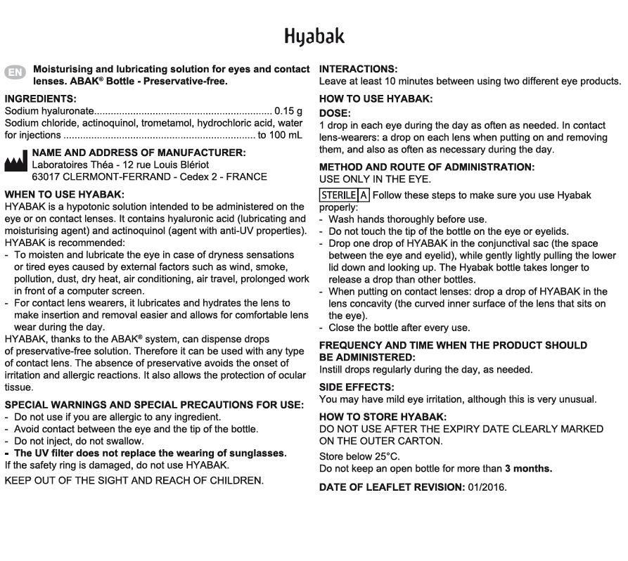 HYABAK dry eye drops 10ml - Boots