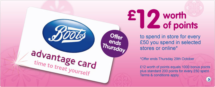 Boots 1200 points with £50 spend online — MoneySavingExpert Forum